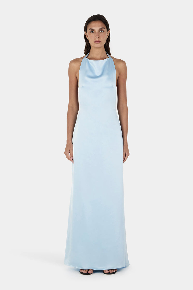 HANSEN & GRETEL - Petra Satin Backless Gown SKY BLUE – Cint Boutique